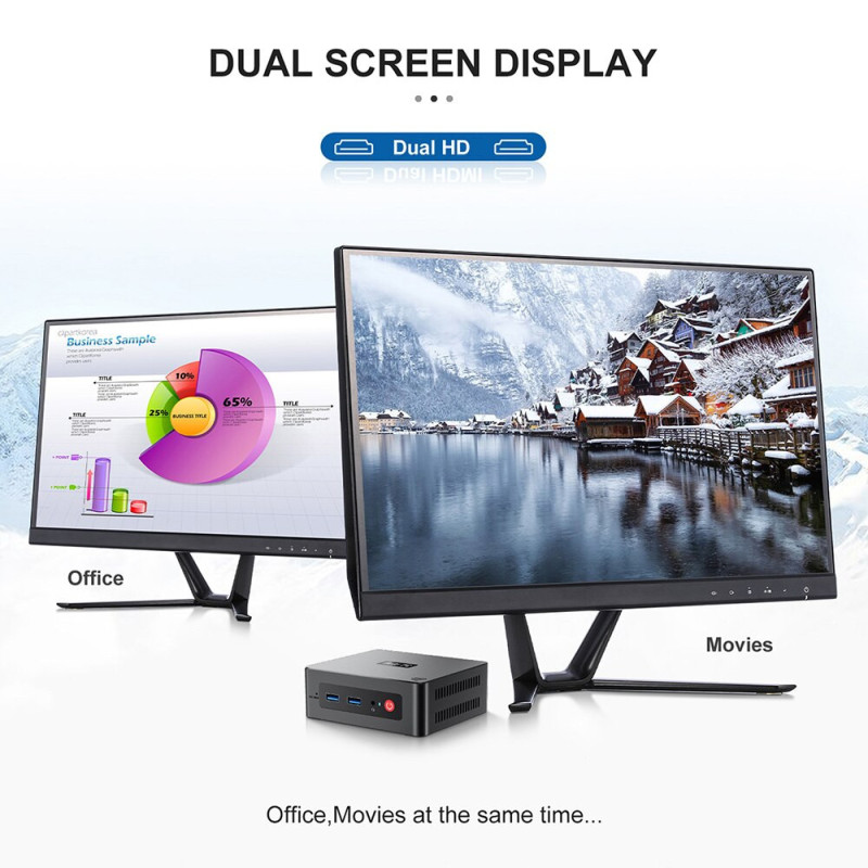 Beelink Mini Pc Intel J4125 Gk Mini Windows 11 Ddr4 8gb 128gb Ssd 5g ...